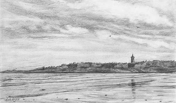 Study for West Sands, St. Andrews, Pencil | Gina Wright, Scottish Artist